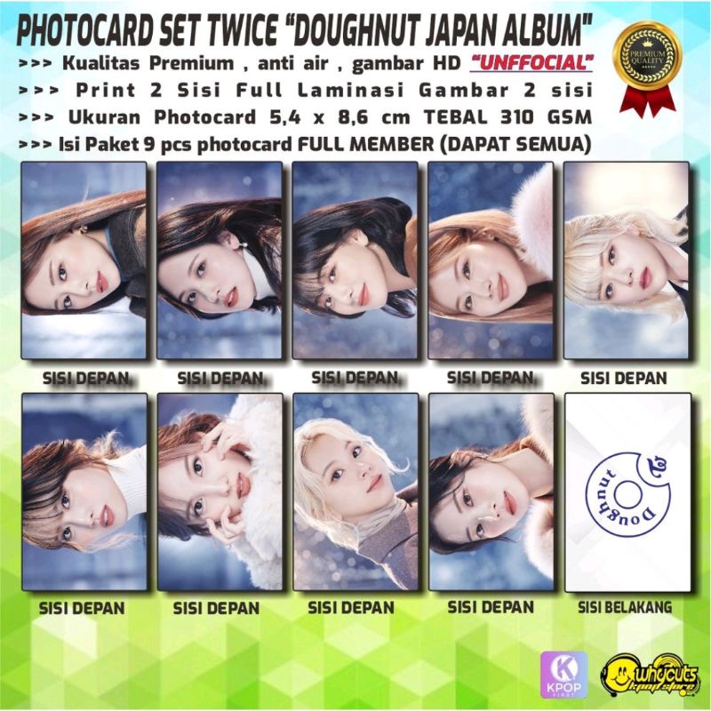 Jual PHOTOCARD FULL SET KPOP PREMIUM TWICE // DOUGHNUT JAPAN ALBUM // PRINT 2 SISI FULL LAMINASI ...