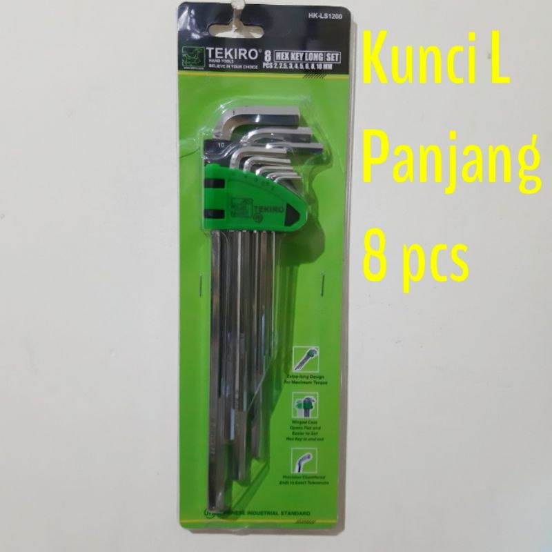 Jual kunci L set 8 pcs TEKIRO panjang kunci l hex long tekiro kunci l ...