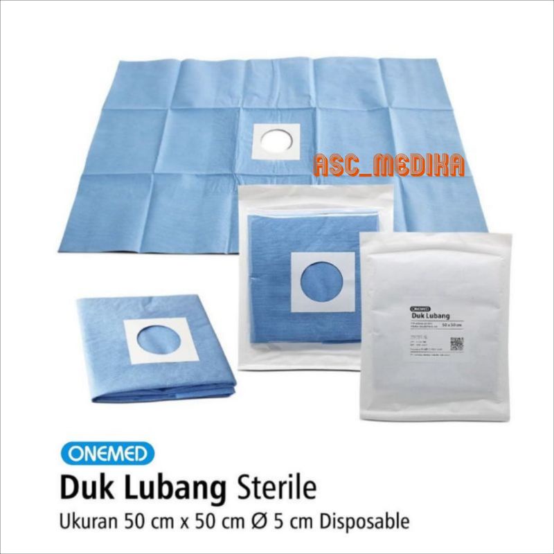 Jual Duk Lubang Steril 50cm x 50cm Onemed / Duk Doek Bolong Steril 50 x ...