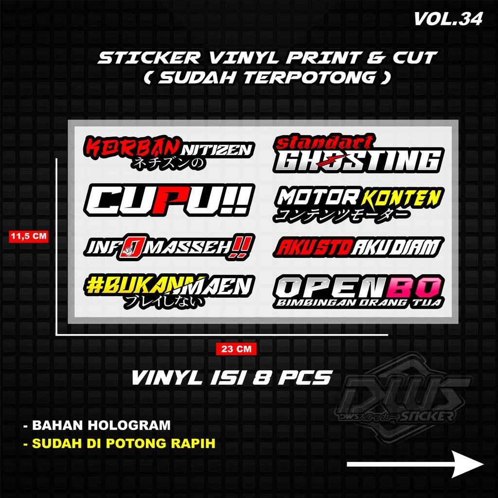 Jual Stiker Print Cut Stiker Motor Stiker Racing Sticker Motor | Shopee ...