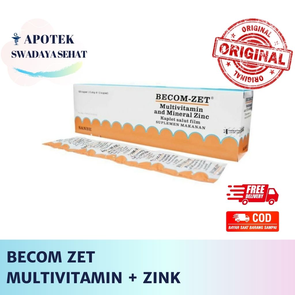 Jual BECOM ZET Multivitamin Strip Vitamin C dan Zink Favorit 10 Tablet ...