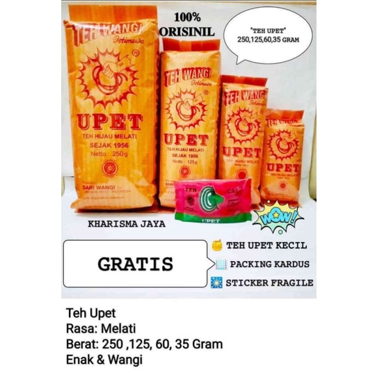 Jual TEH UPET BUBUK AROMA MELATI @125 GR BONUS PILIH | Shopee Indonesia