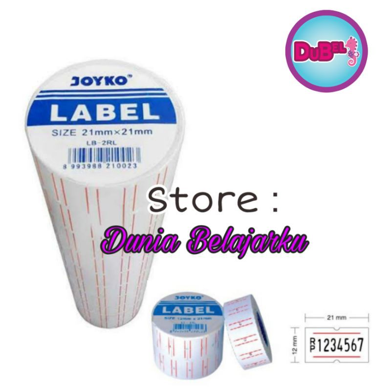 Jual Kertas Label Harga Joyko LB2RL 1 Baris Warna Putih Isi 10 Roll ...