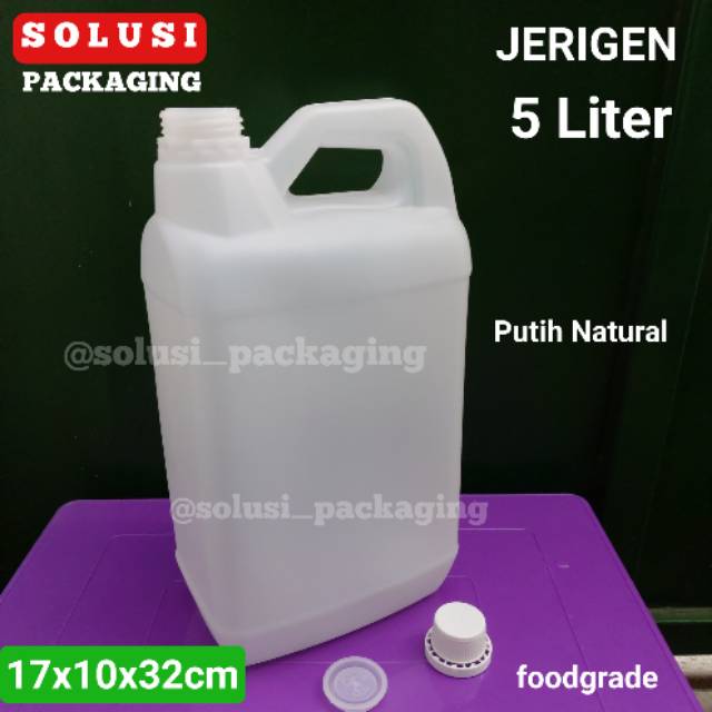 Jual JERIGEN PLASTIK 5 Liter PUTIH BOTOL PLASTIK KEMASAN MADU JURIGEN ...