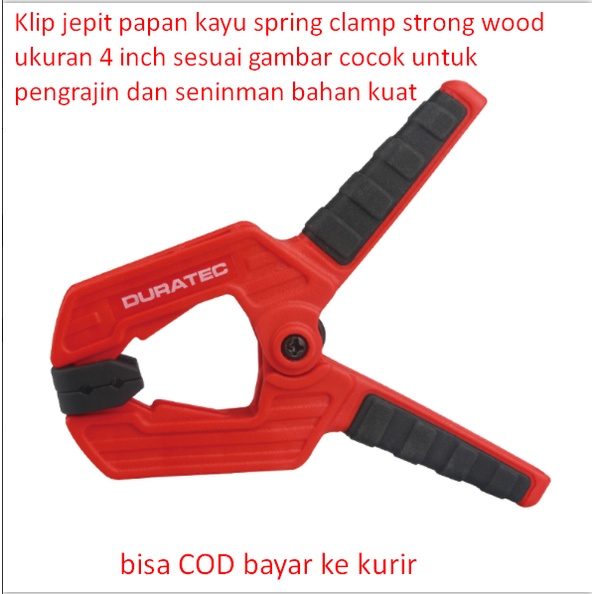 Jual Klip jepit papan kayu spring clamp strong wood ukuran 4 inch ...