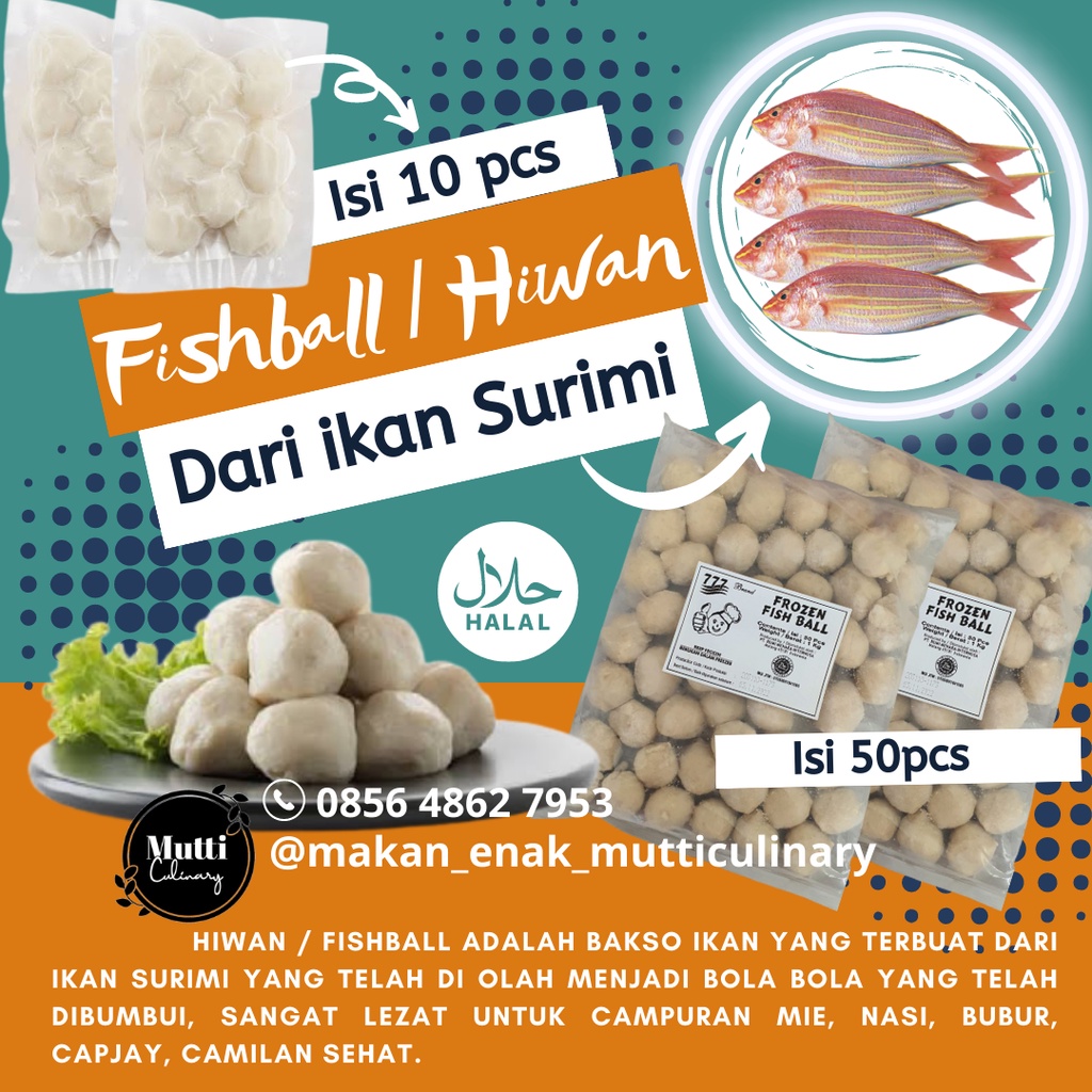 Jual Hiwan polos Fish Ball Bakso Ikan fishball Halal ikan Surimi Bakwan ...