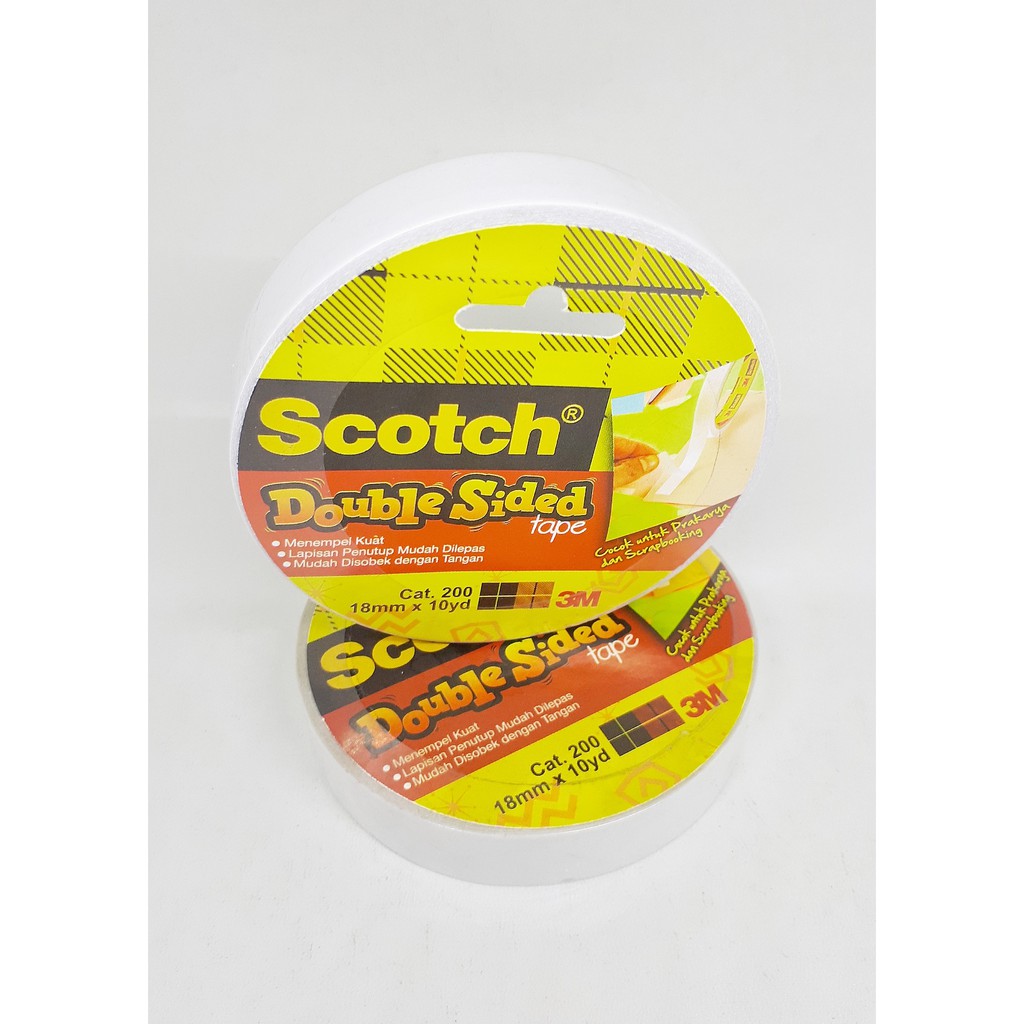 Jual 3M Scotch Double Tape/ Double Sided Tape 18mm x 10 Yd | Shopee ...