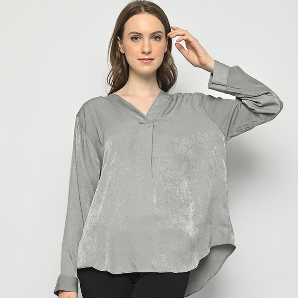 Jual Monellina 601016 Blouse Wanita Lengan Panjang | Shopee Indonesia