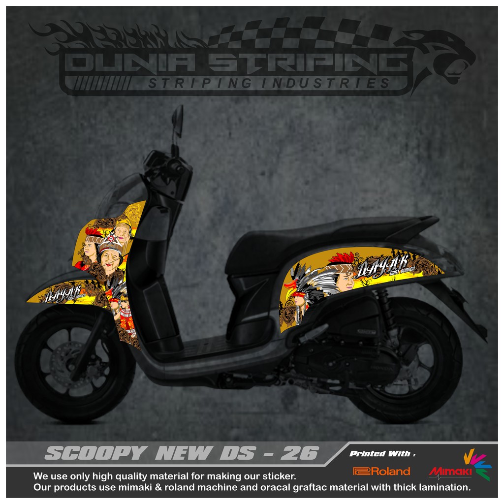 Jual Sticker Striping Scoopy New Desain Suku Dayak Borneo Code: 26 ...
