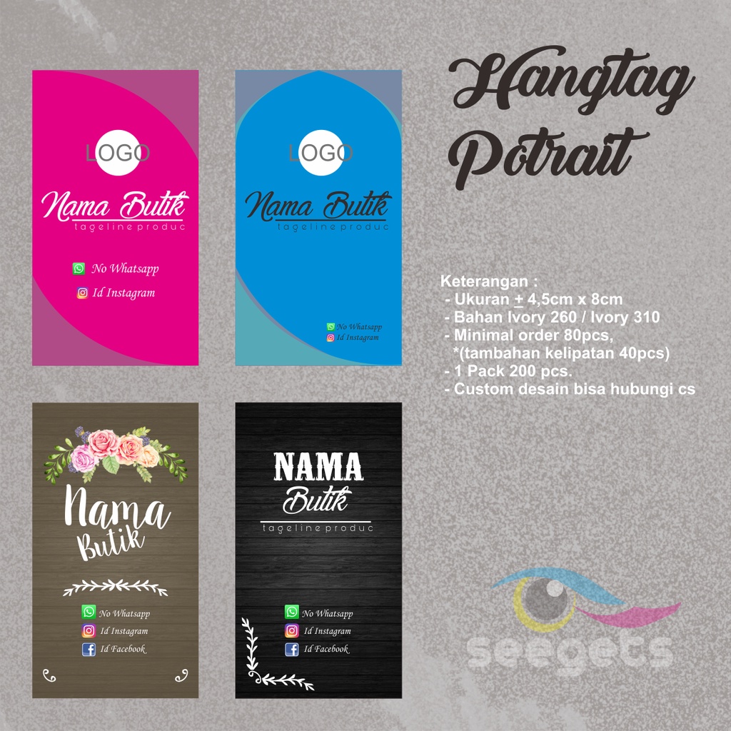 Jual Hangtag Potrait ukuran 4x8 Ivory 310 Tebal | Shopee Indonesia
