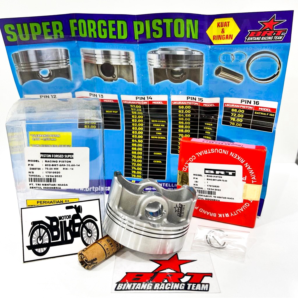 Jual SUPER PISTON SEHER BRT FORGED & RING SET ALL SIZE PIN 12 13 14 15 ...
