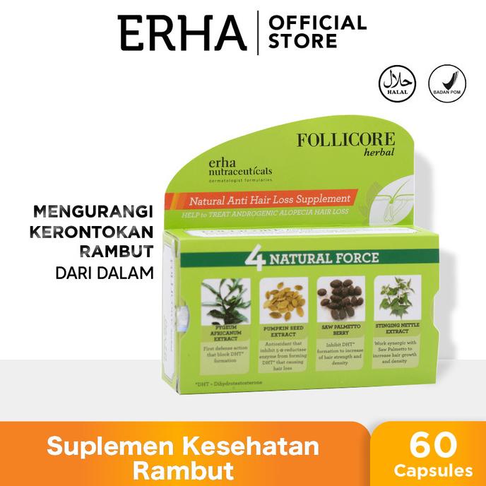 Jual Erha Follicore Herbal 60 Caps - Suplemen Kesehatan & Nutrisi ...