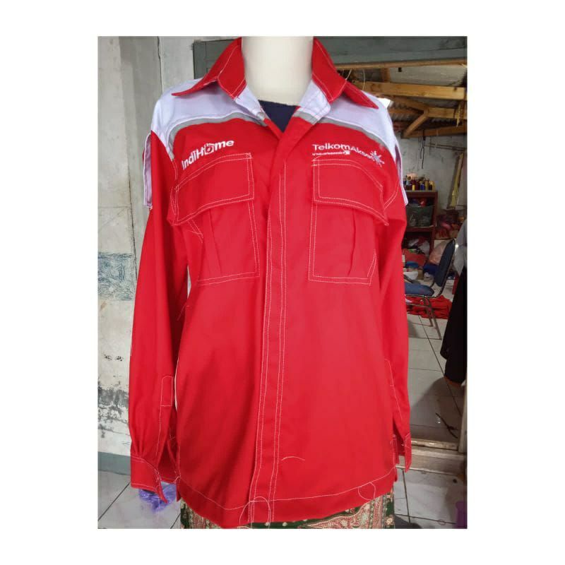 Jual BAJU SERAGAM INDIHOME SERAGAM TELKOM LENGAN PANJANG KERAH MERAH ...