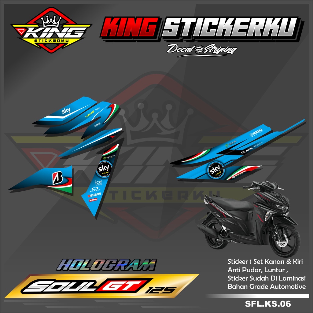 Jual Stiker Soul GT 125 - Decal Sticker Striping Standar Soul GT 125 ...