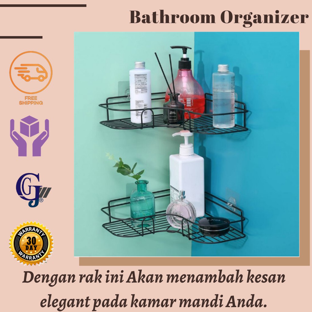 Jual Rak Sudut Kamar Mandi Tempel Bathroom Organizer Tempat Alat Mandi ...