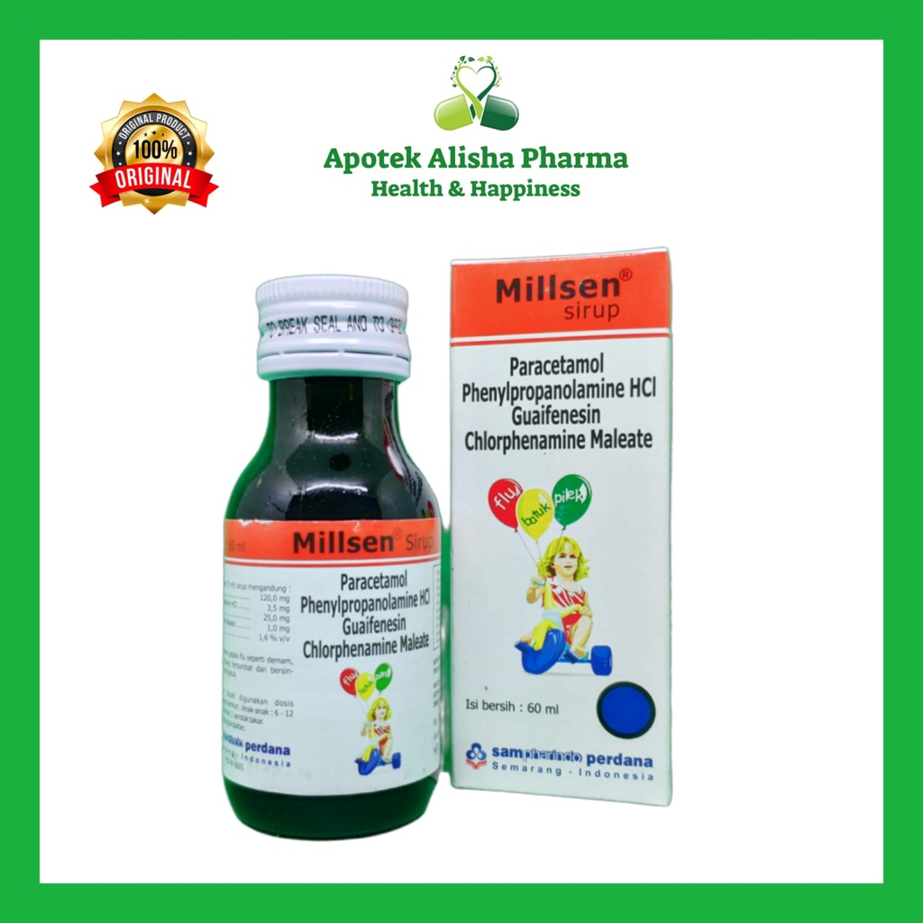 Jual Millsen Sirup 60ml 6 Botol - Milsen Syrup Obat Batuk Flu Pilek ...