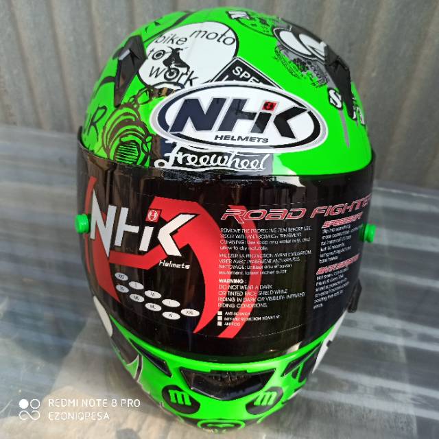Jual HELM NHK GP TECH SPEAK UP GREEN | Shopee Indonesia