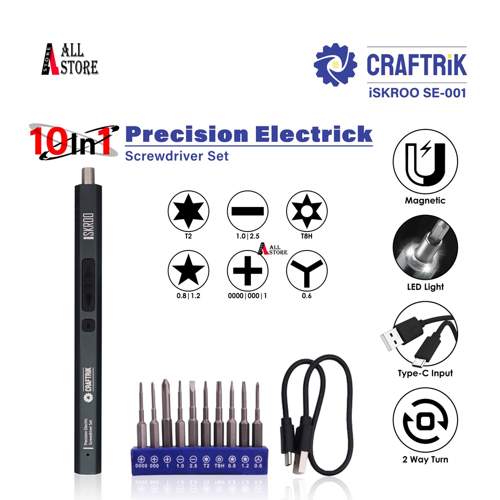 Jual CRAFTRiK iSKROO SE-001 Obeng Listrik / Electric Screwdriver ...