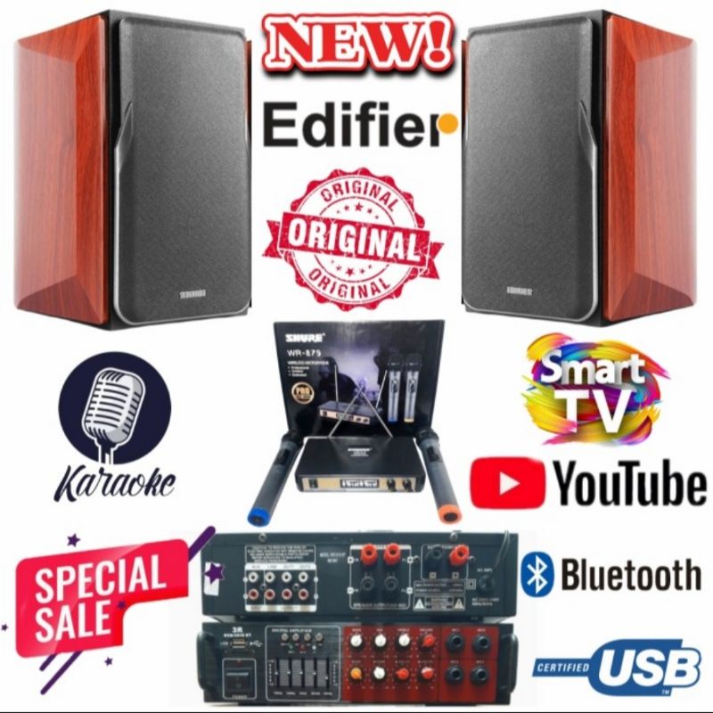 Jual Karaoke Set Mini Edifer P17 Karaoke Smart Tv Hp Ampli Bluetooth 2 Mic | Shopee Indonesia