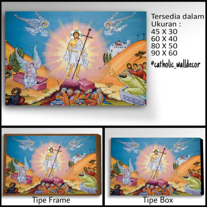 Jual Poster kayu Hiasan dinding Rohani Kristen Katolik Tema Paskah ...