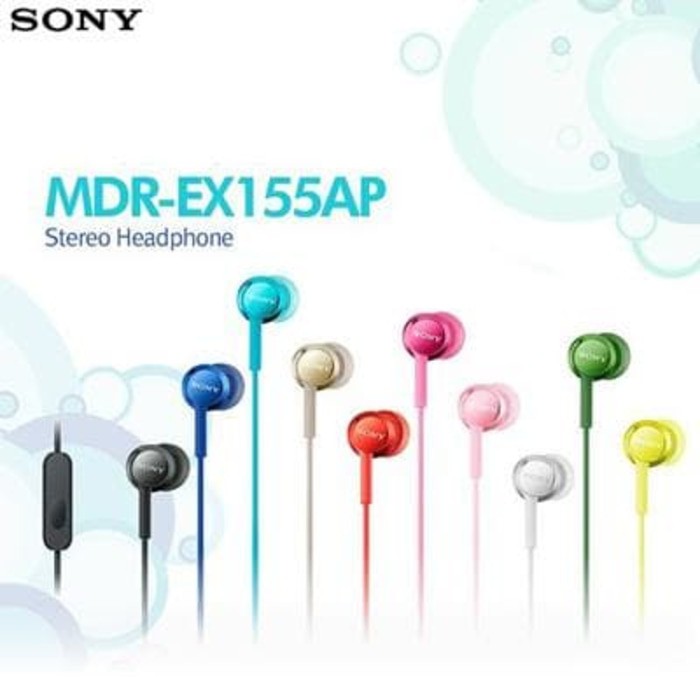Jual Sony MDR-EX155AP In-Ear Headphones with Mic | Shopee Indonesia