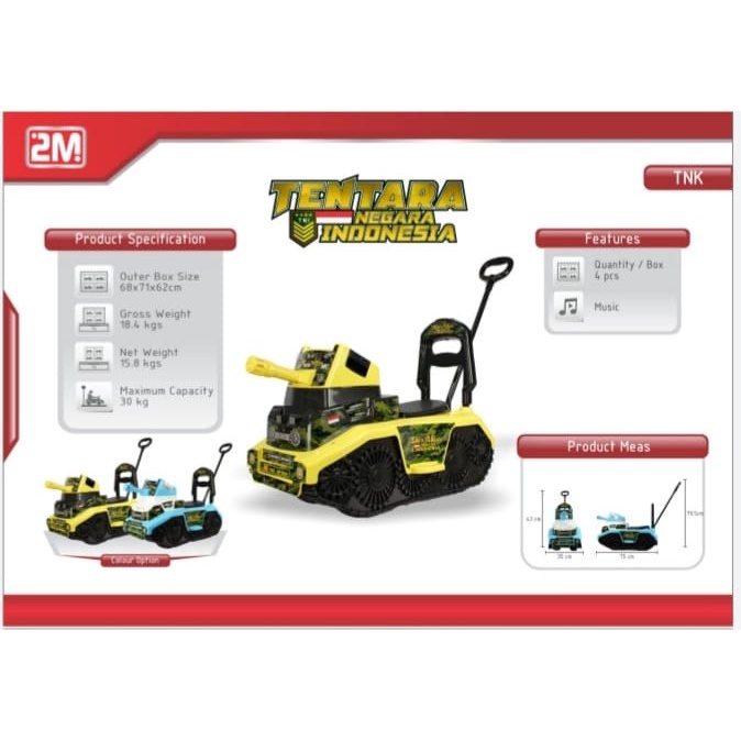 Jual YOTTA TOLO CAR TANK TENTARA NEGARA INDONESIA MAINAN DORONG ANAK ...