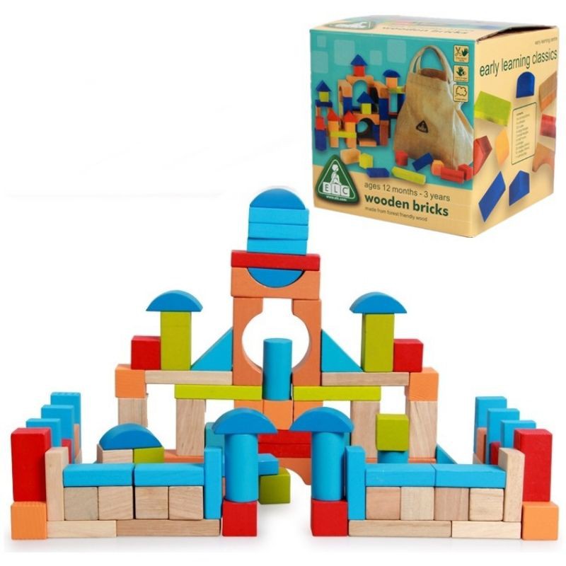 Jual ELC Blocks Wooden Bricks isi 100pcs/ELC Blocks Wooden Bricks ...