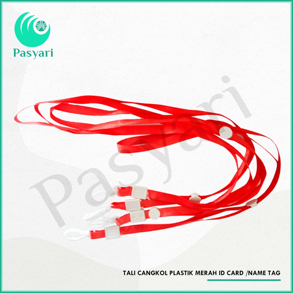 Jual Tali Cangkol Plastik Merah/Hijau/Kuning/Hitam Id Card /Name Tag ...