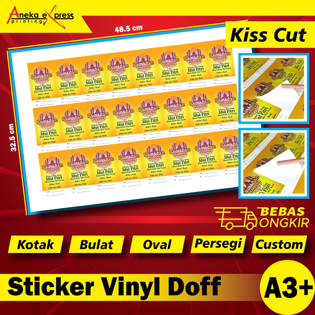 Jual Print Stiker | Cetak Sticker Vinyl A3+ Glossy / Doff / Transparant ...