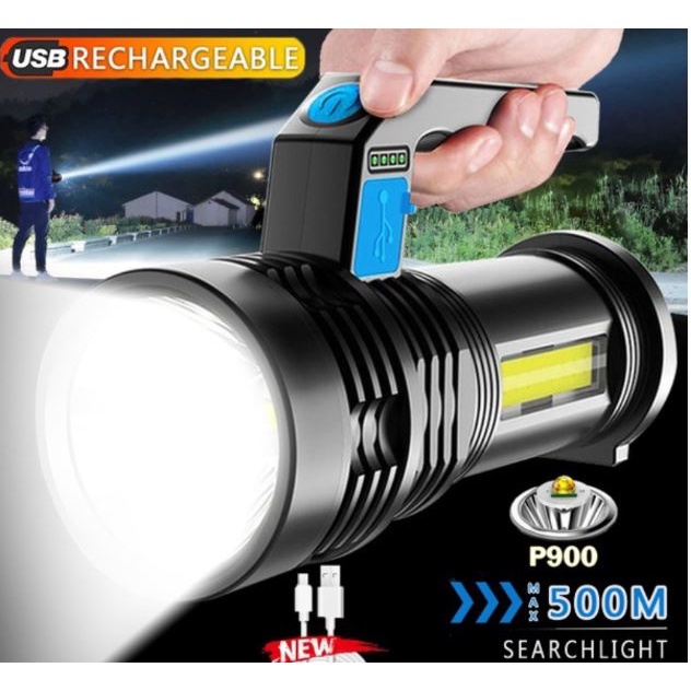 Jual X5 Senter LED Super Terang Rechargeable USB Plus cob Senter Led ...