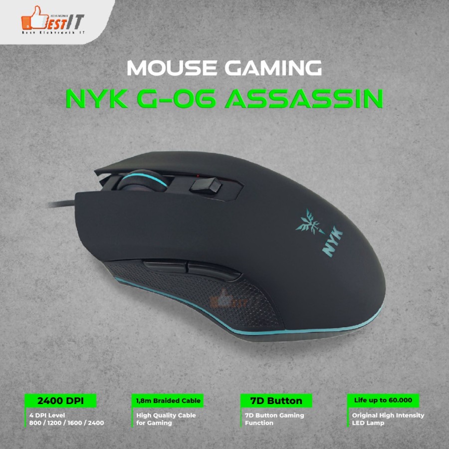 Jual Gaming Mouse NYK G06 Assassin1 Mouse Komputer Gaming NYK | Shopee ...