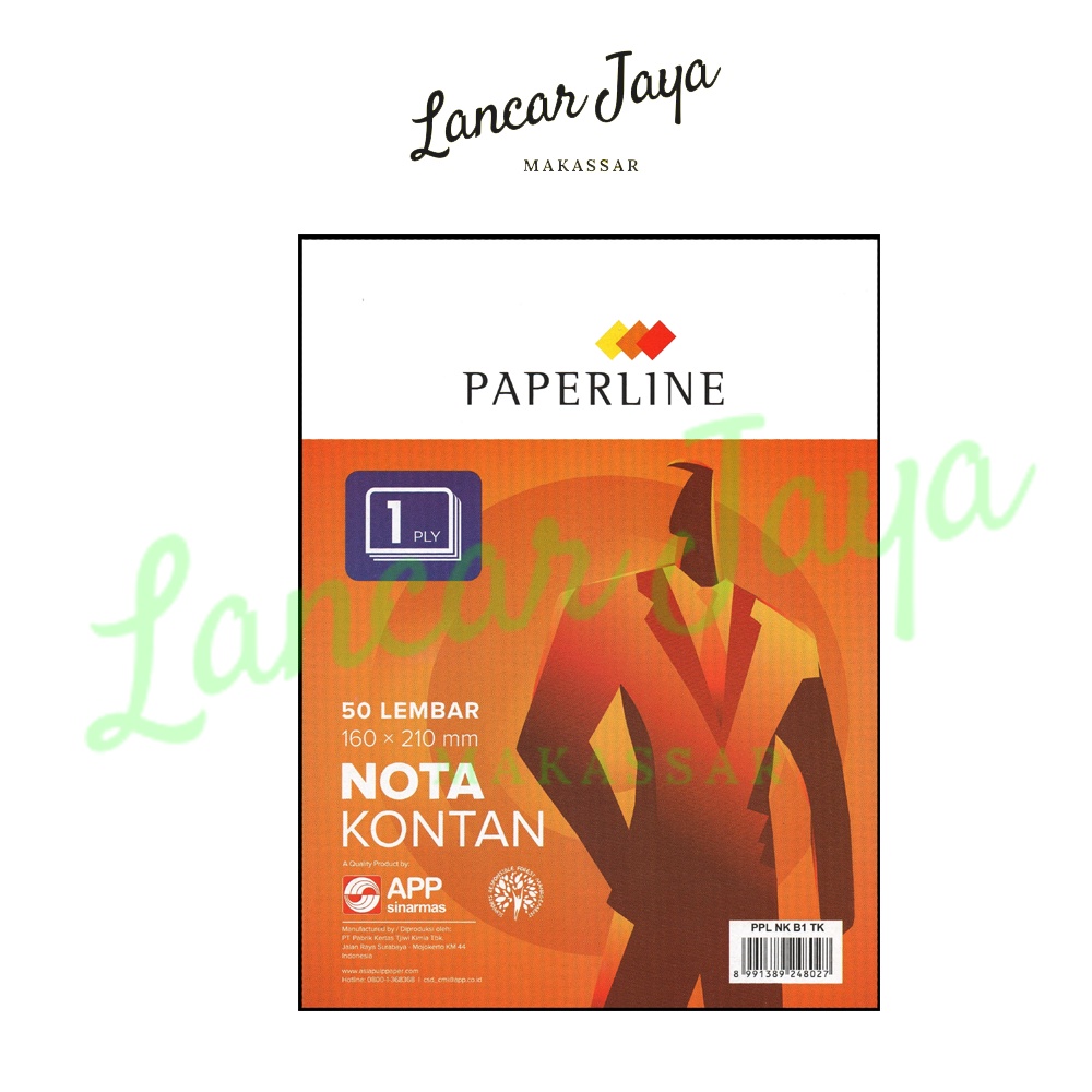 Jual Buku Nota PAPERLINE Nota Kontan 1PLY Besar B1 160x210mm 50's ...