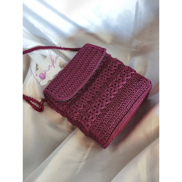 Jual Tas Rajut Kotak Original Handmade by Lonaku / Square crochet bag ...