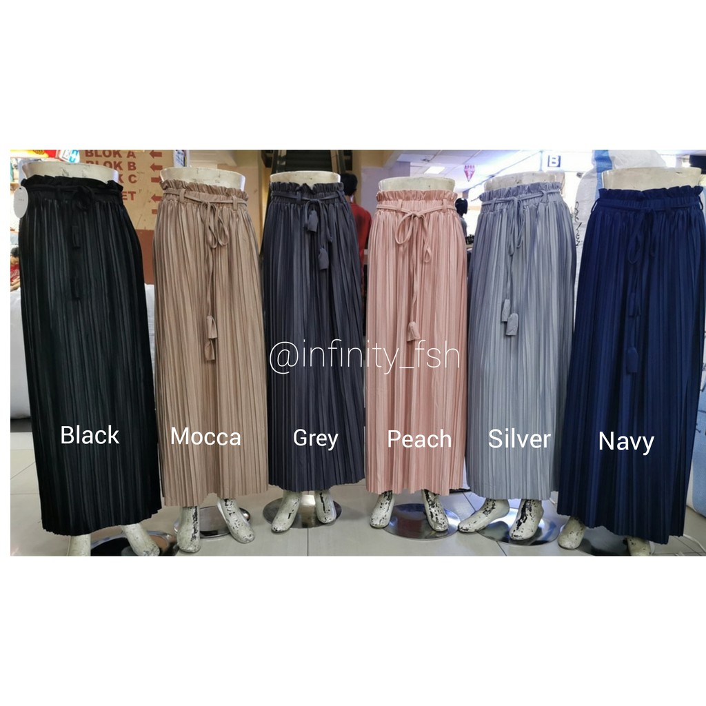 Jual Rok Plisket Tali|Pleated Skirt|Rok Plisket Lurus Premium | Shopee Indonesia