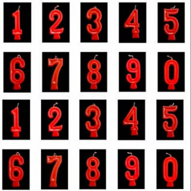 Jual Lilin angka ultah | lilin angka ulang tahun warna merah | lilin ...