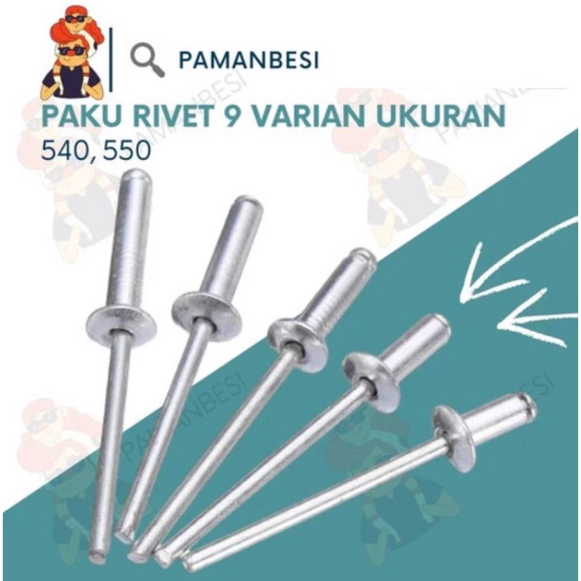 Jual Paku Rivet Type 540, 550 Blind Rivet Paku Tembak sip Punya ...