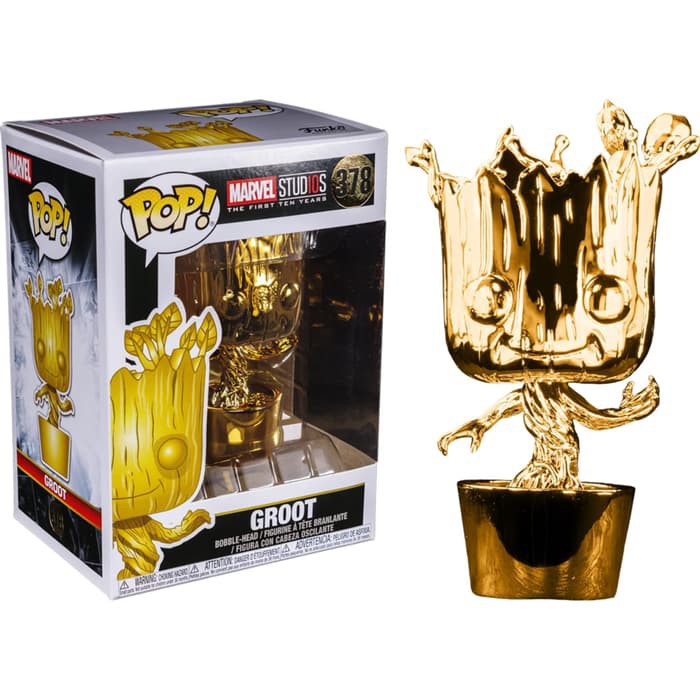 Jual Funko Pop! Marvel Studios: The First Ten Years - Groot Gold Chrome ...