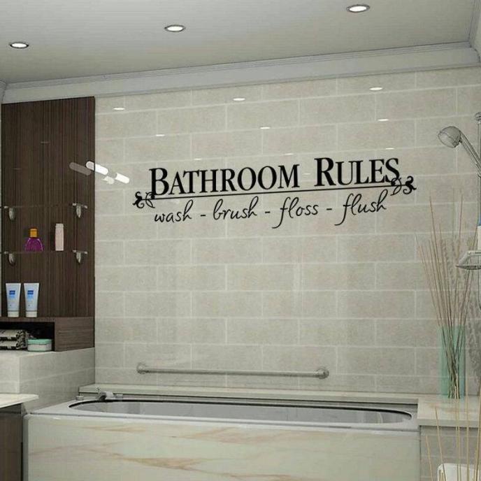 Jual Wall Stiker Bathroom Rules Sticker Dekorasi Dinding Toilet Kamar ...