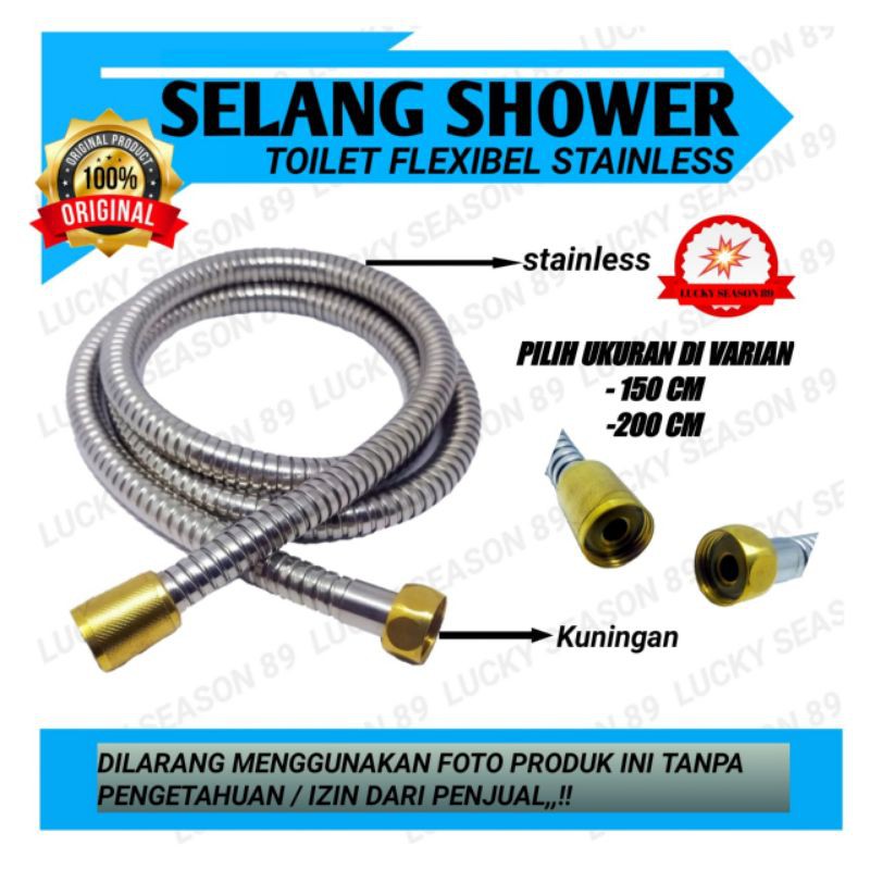 Jual Selang Shower Tersedia 2 Ukuran 150cm-200cm Kuningan Asli Selang ...