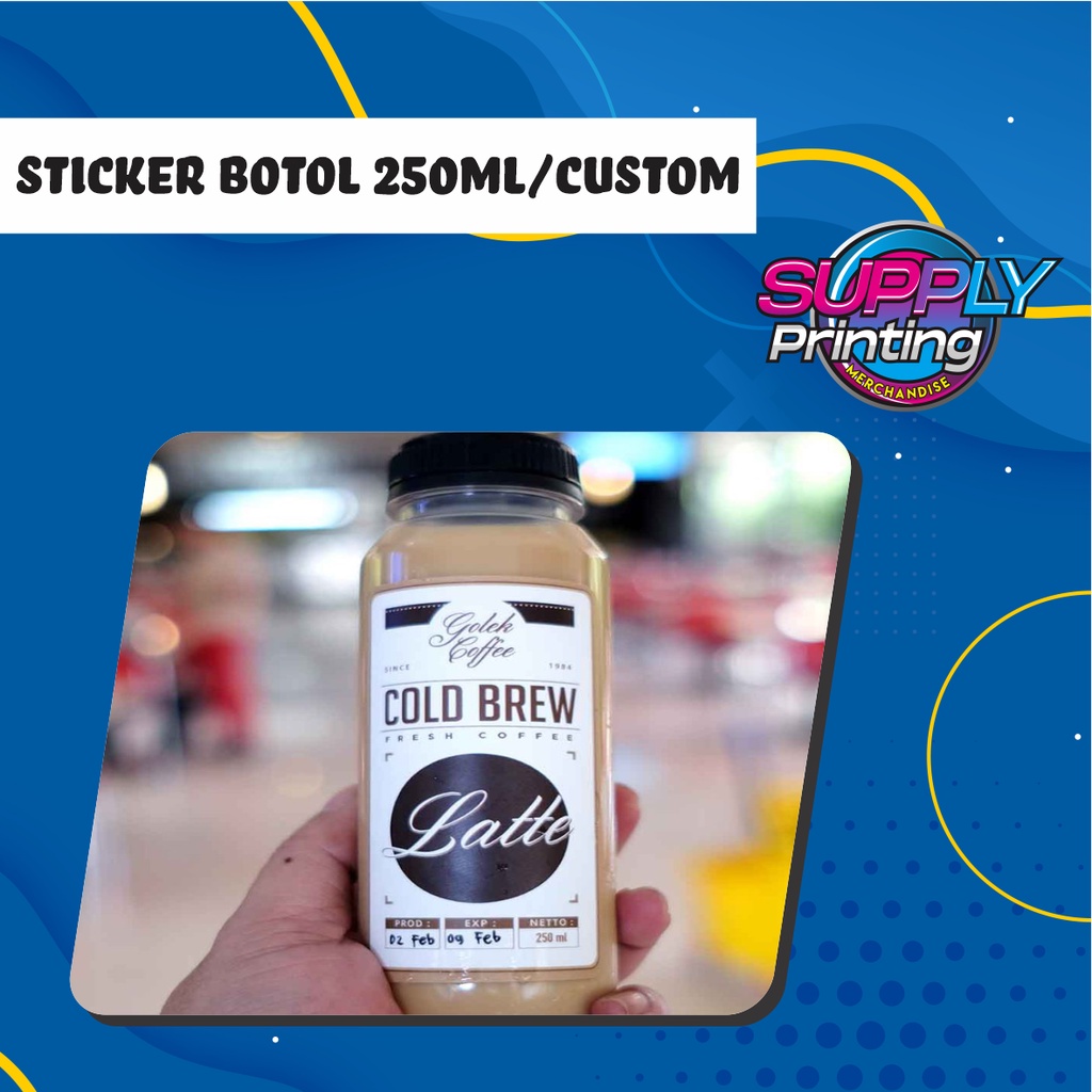 Jual Stiker Label Botol Kemasan Minuman Murah FREE DESIGN (isi 100 ...