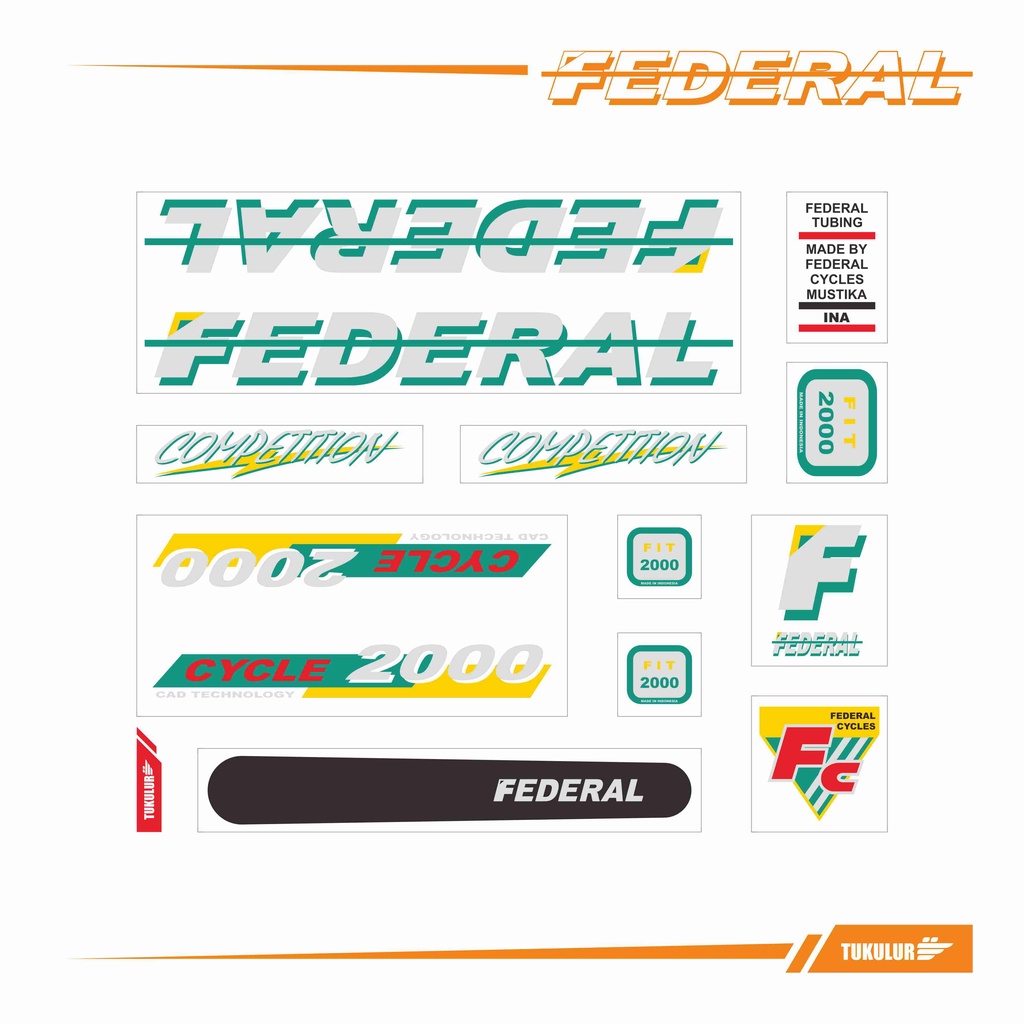 Jual STIKER DECAL SEPEDA FEDERAL COMPETITION | Shopee Indonesia