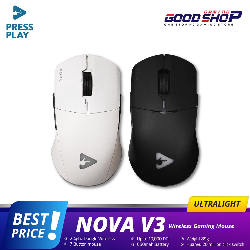 Jual NOVA V3 Ultralight Wireless Gaming Mouse 2.4ghz by Press Play ...