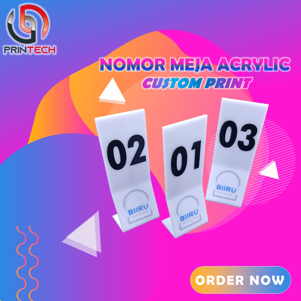 Jual Nomor Meja Acrylic Custom Print UV / Nomor Meja Cafe | Shopee ...
