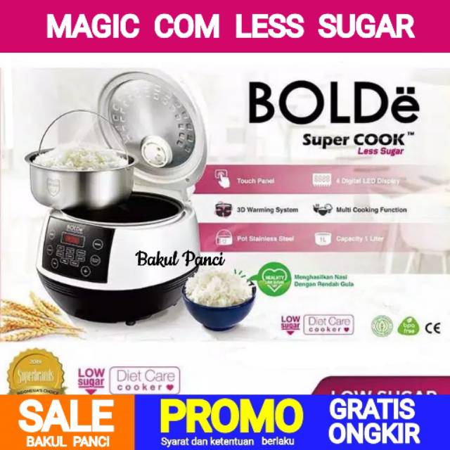 Jual BOLDe SUPER COOK LESS SUGAR - MAGIC COM DIGITAL - RICE COOKER 1 ...