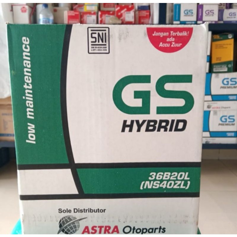 Jual AKI BATERAI BASAH GS ASTRA HYBRID NS40ZL/36B20L LOW MAINTENANCE MOBIL SIGRA AGYA CALYA ...