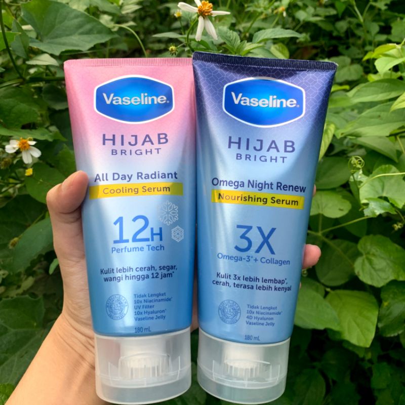 Jual Vaseline Hijab Bright All Day Radiant Cooling Body Serum 180ml ...
