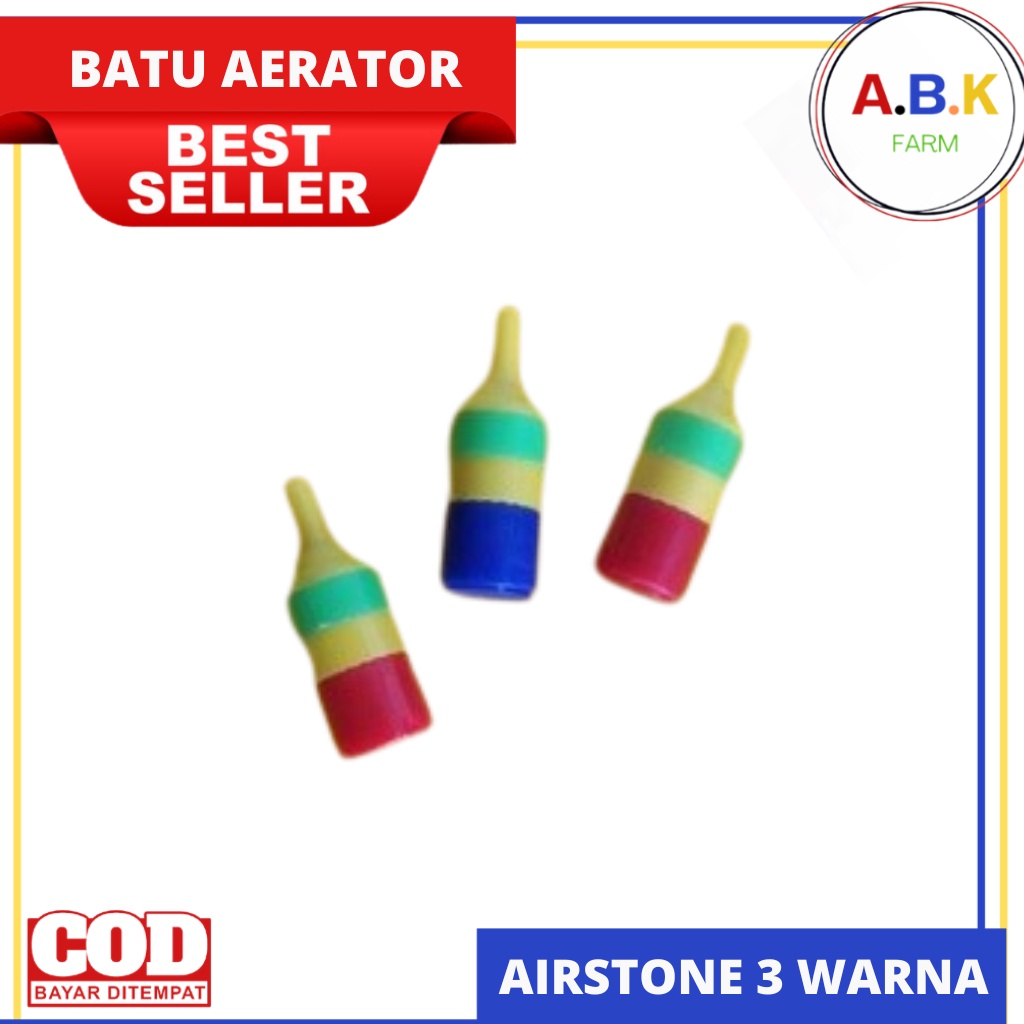 Jual airstone 3 layer plastik warna warni mini batu gelembung aerator ...