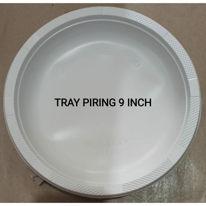 Jual TRAY PIRING Ukuran 9 inch - PIRING PLASTIK PUTIH SEKALI PAKAI Isi ...