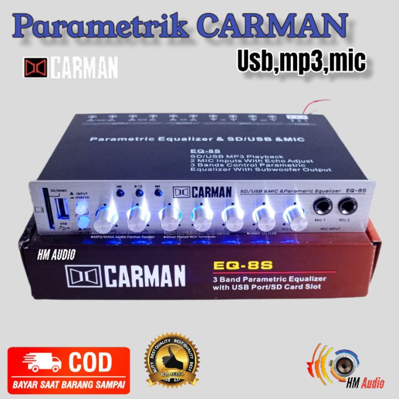 Jual Parametrik Equaliser Carman Eq 8s Usb mp3 mic Parametric Carman ...
