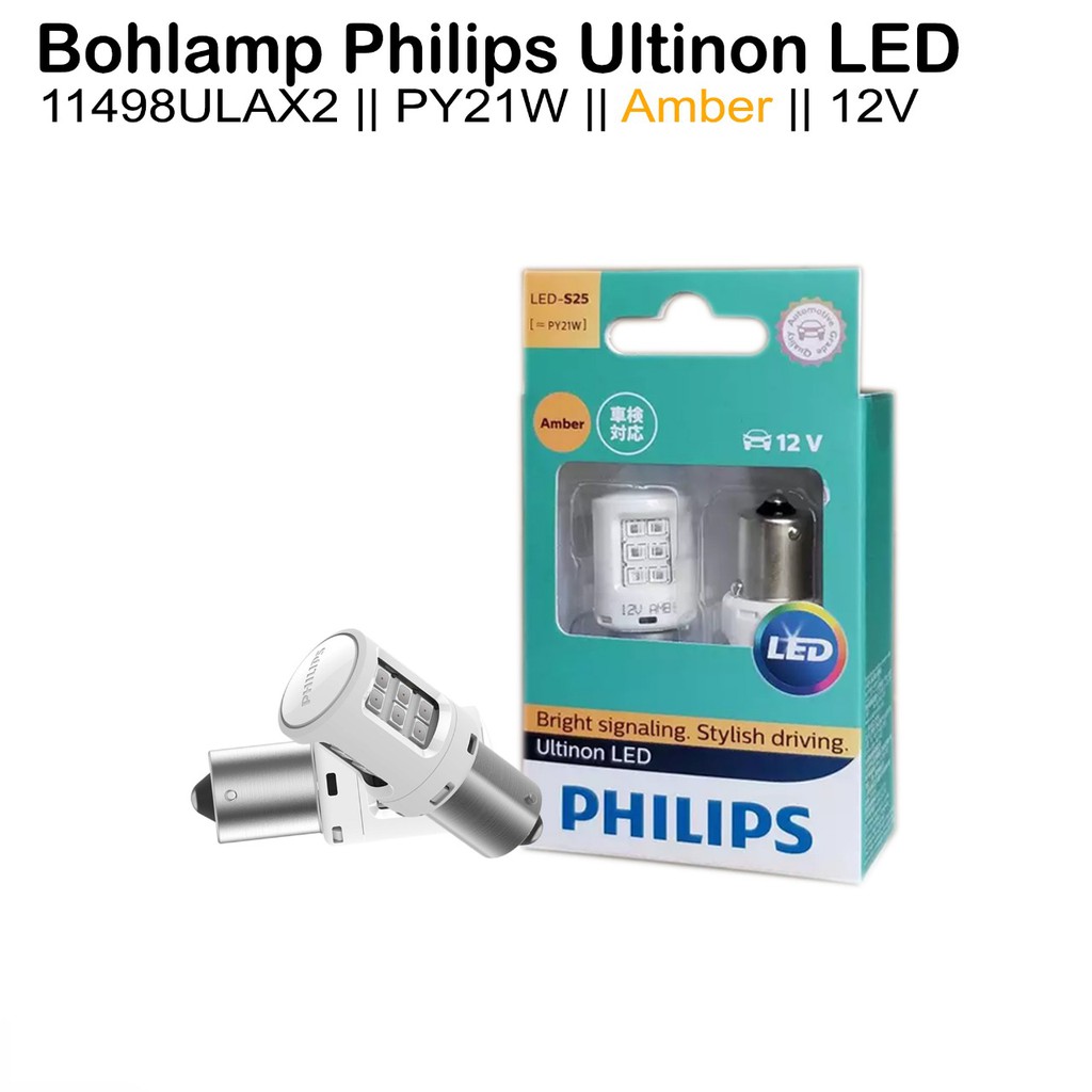 Jual Philips Ultinon LED PY21W S25 Amber - Bohlam Lampu Sign Sein LED ...